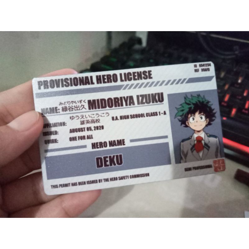 My Hero Academia Provisional Hero License Card Metallic | Shopee ...