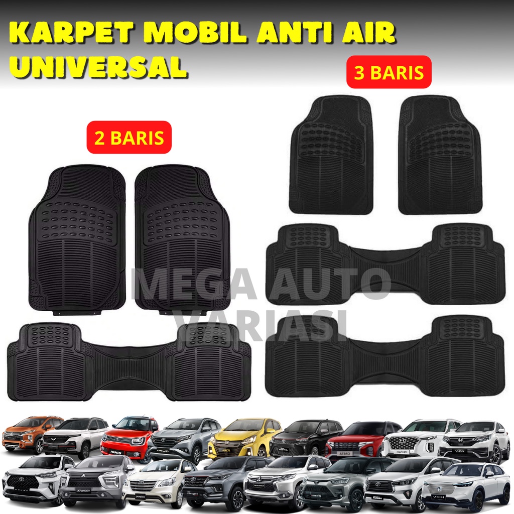 UNIVERSAL WATERPROOF CAR CARPET BLACK 2 ROWS 3 ROW/ XPANDER, RAIZE ...