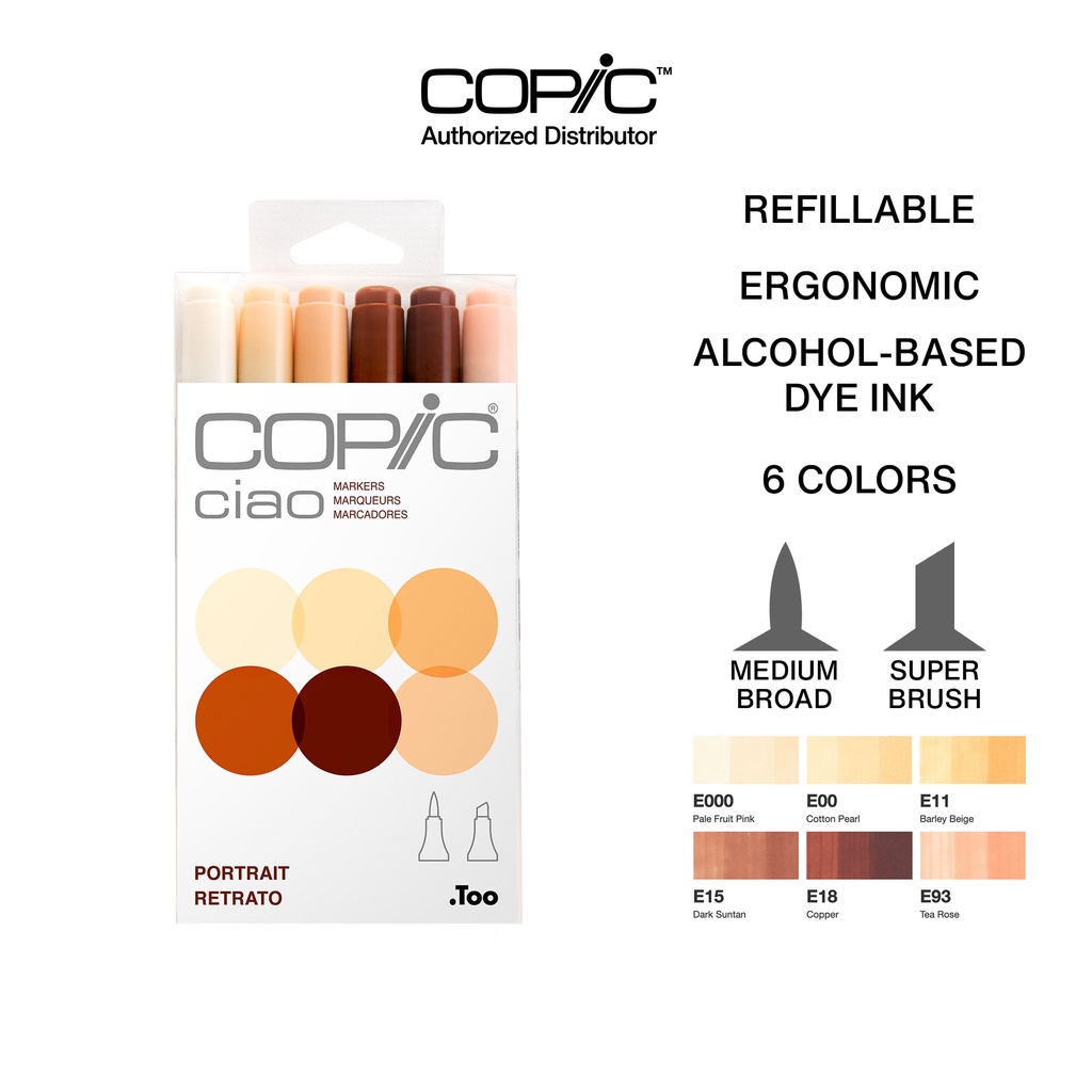 Copic Ciao Marker 6 Colors Portrait | Shopee Philippines