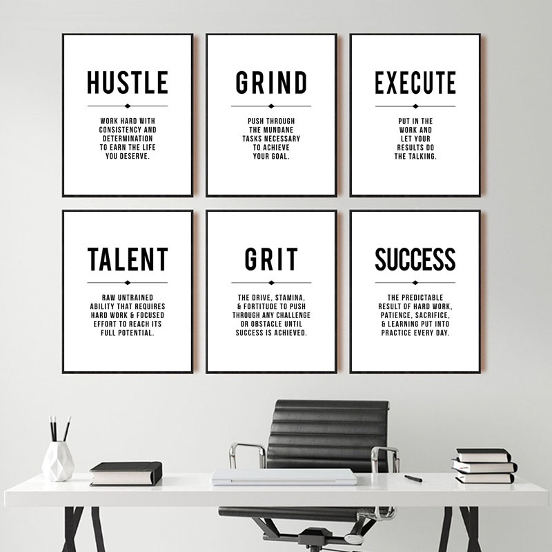 Success Motivational Posters and Prints Office Decor Modern Wall Art ...