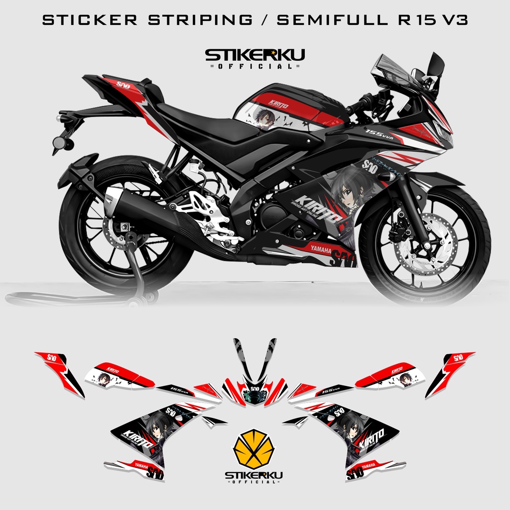 Striping STICKER / YAMAHA R15V3 / SEMIFULL / STOCK / DECALS / R15 / V3 ...