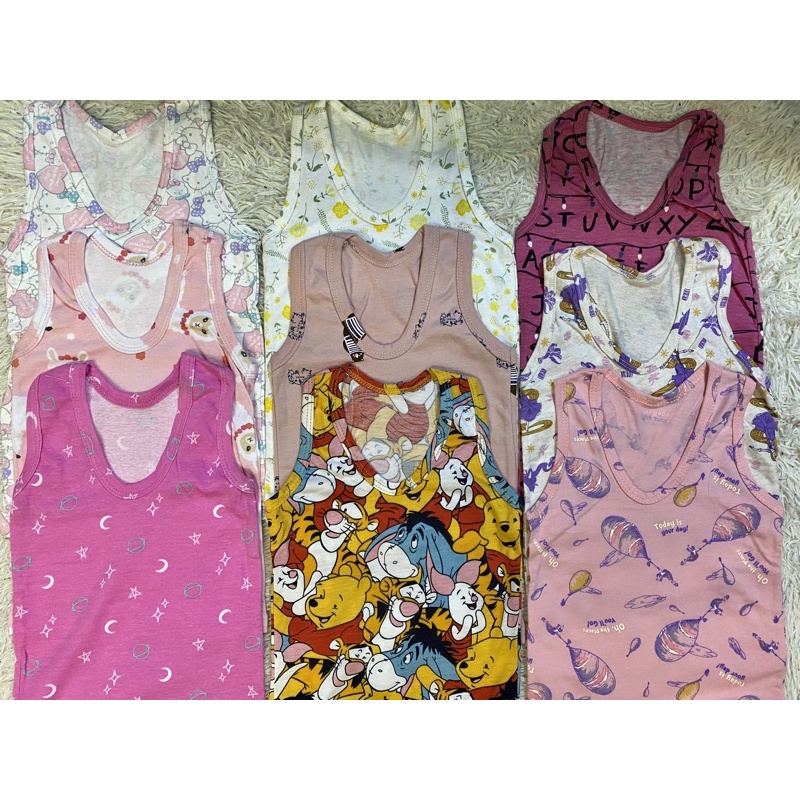 Kids Printed Cotton Razerback Sando for Girls (1 - 8 yrs old) | Shopee ...