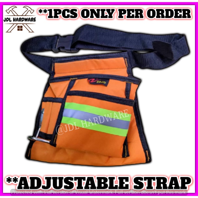 5014 Reflective Pocket Utility Belt Bag Nail Tool Carpenter Belt Rig ...