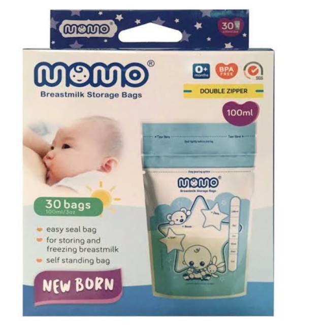 Momo Breast Milk Bags / Plastic Breast Milk (30 pcs) | Shopee Philippines