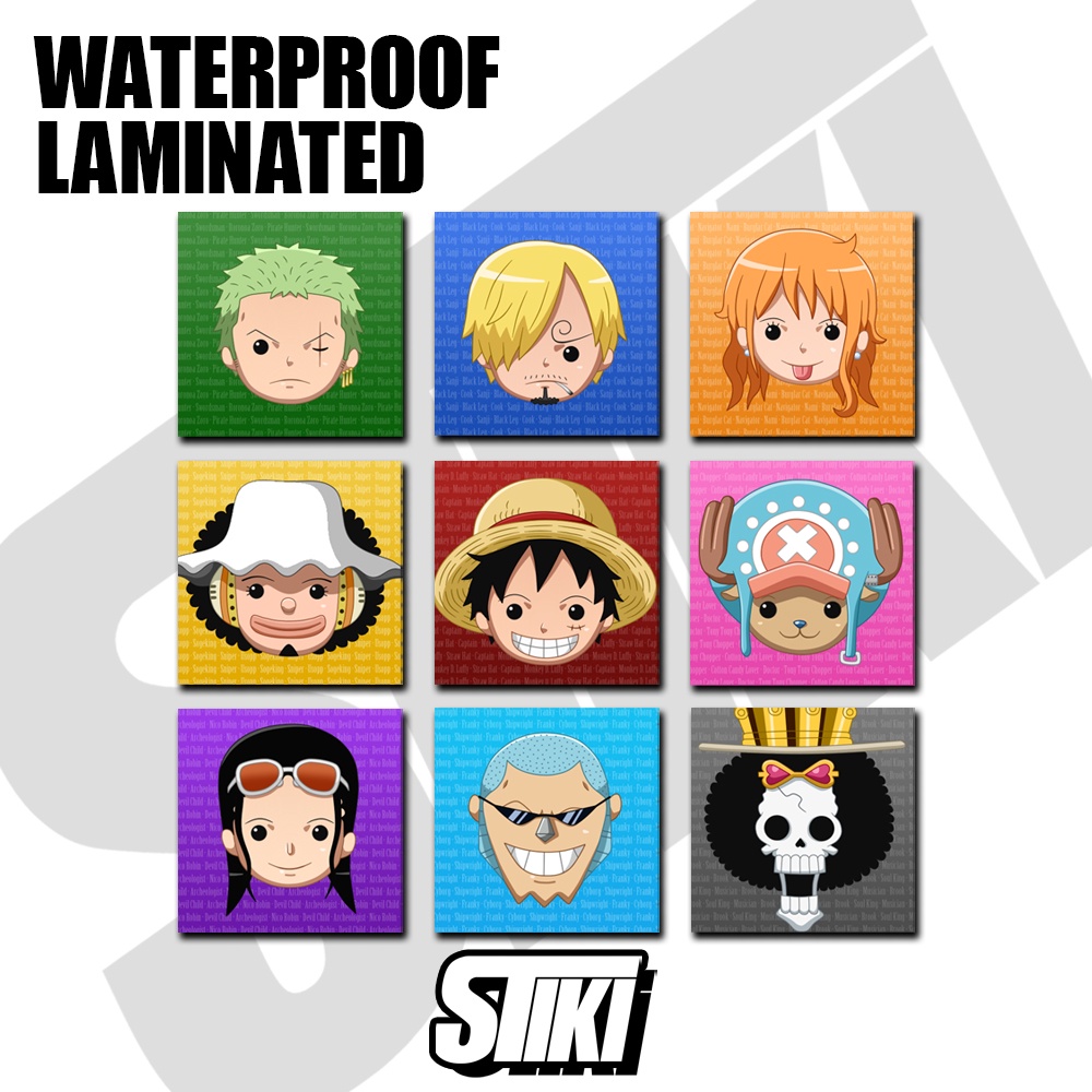 One Piece Strawhat Pirates Sticker Set 3 WATERPROOF LAMINATED | Shopee ...