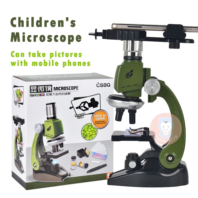 Microscope 1200X Kid's Microscope with phone holder Kindergarten ...