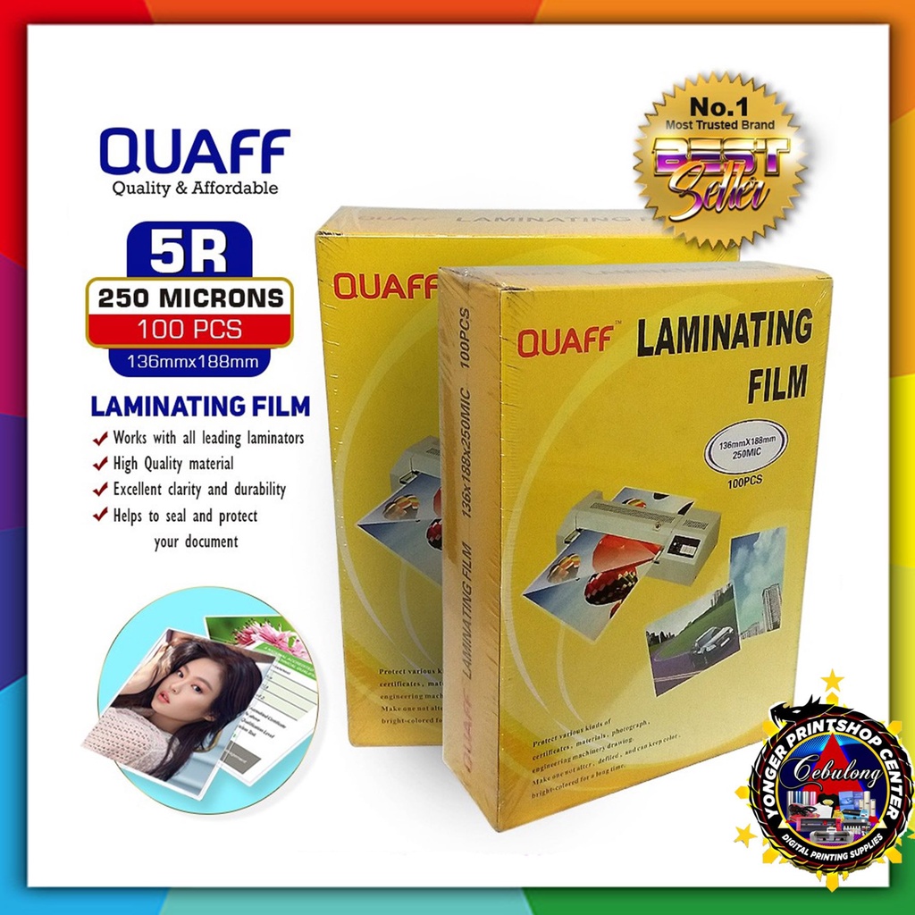 QUAFF LAMINATING FILM 5R SIZE 250 MICRONS | Shopee Philippines