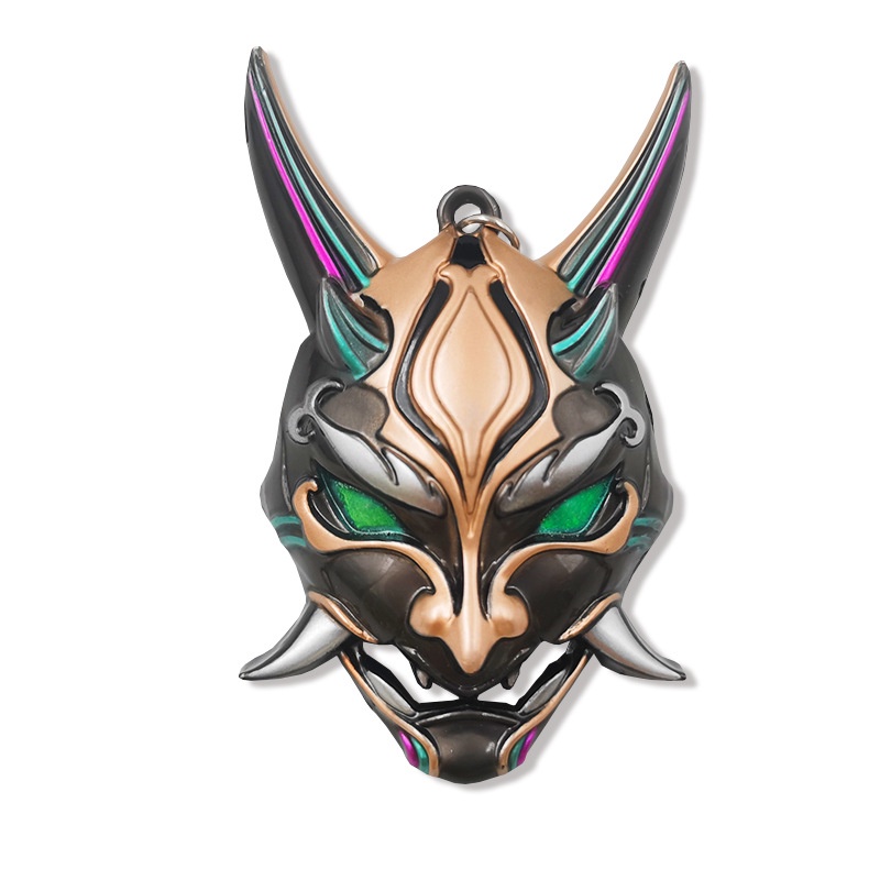 Game Genshin Impact Xiao Cosplay Keychain Yaksha Luminous Mask Pendants ...