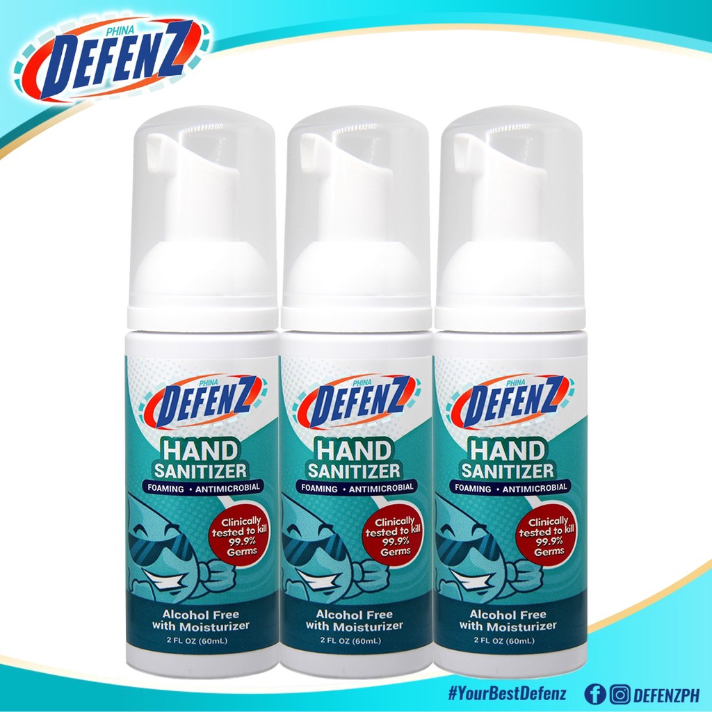 Defenz Foaming Hand Sanitizer 3x 60ml | Shopee Philippines