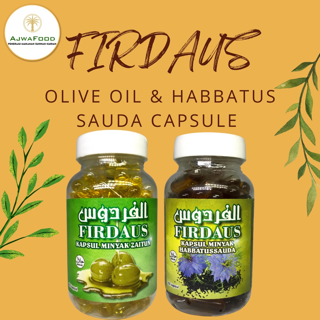 Firdaus Olive Oil Capsule / Habbatus Sauda Capsule - (100 Capsules ...