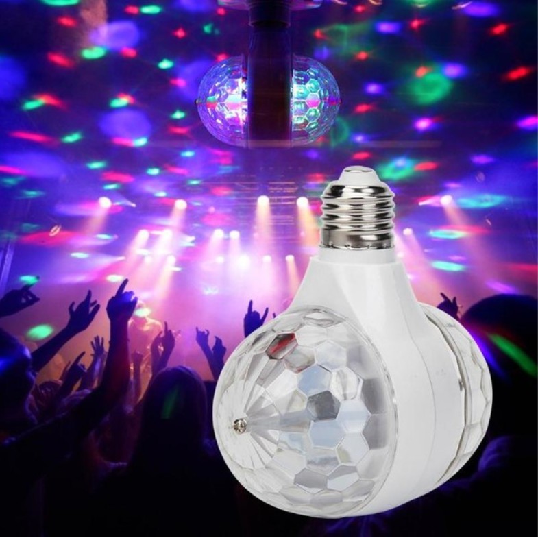 LED Light Bulb Portable Disco Ball Bulb 3W Auto Rotating Lamp Stage ...