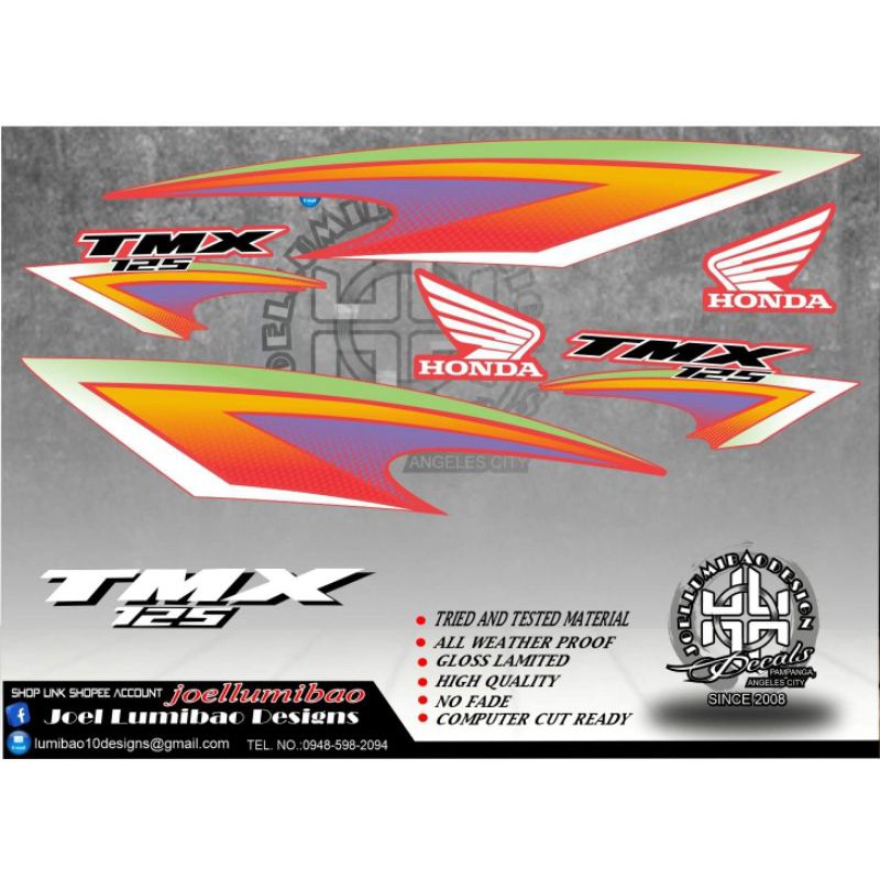 tmx 125 honda stock model with freebies sticker | Shopee Philippines