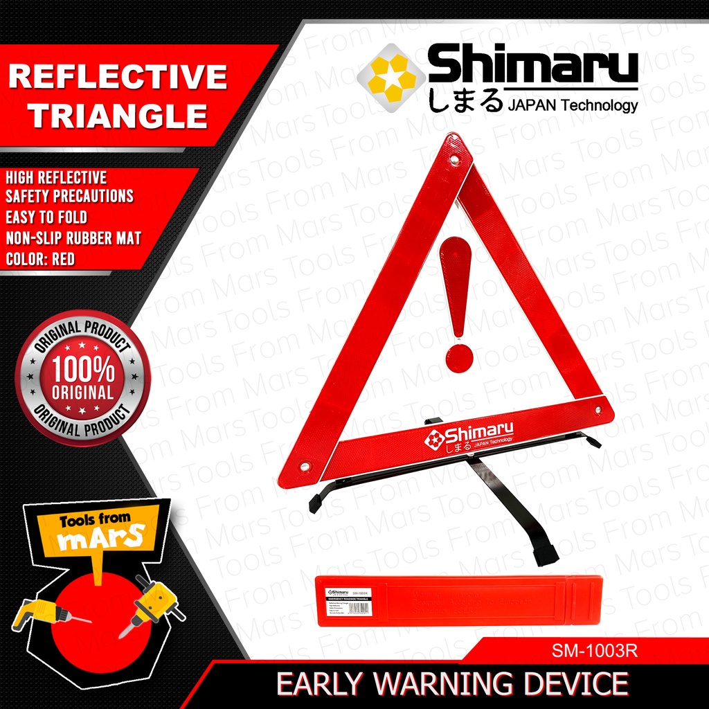 SHIMARU Safety Car Reflective Early Warning Device Triangle EWD Yellow ...