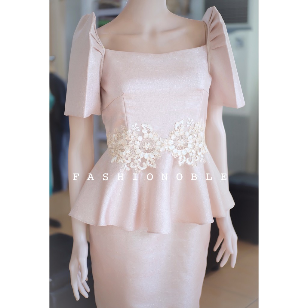 FILIPINIANA PEPLUM DRESS ABEL CLOTH / FN88 | Shopee Philippines