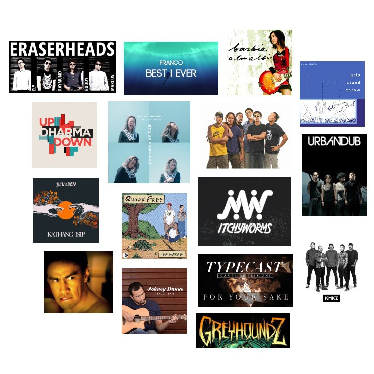 15Pcs Pinoy / OPM / Filipino Bands Themed Vinyl Stickers Waterproof ...