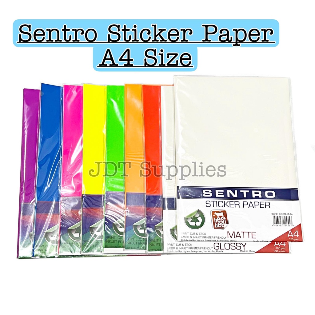 Sentro Sticker Paper [60/155gsm] (50 sheets/Order) | Shopee Philippines