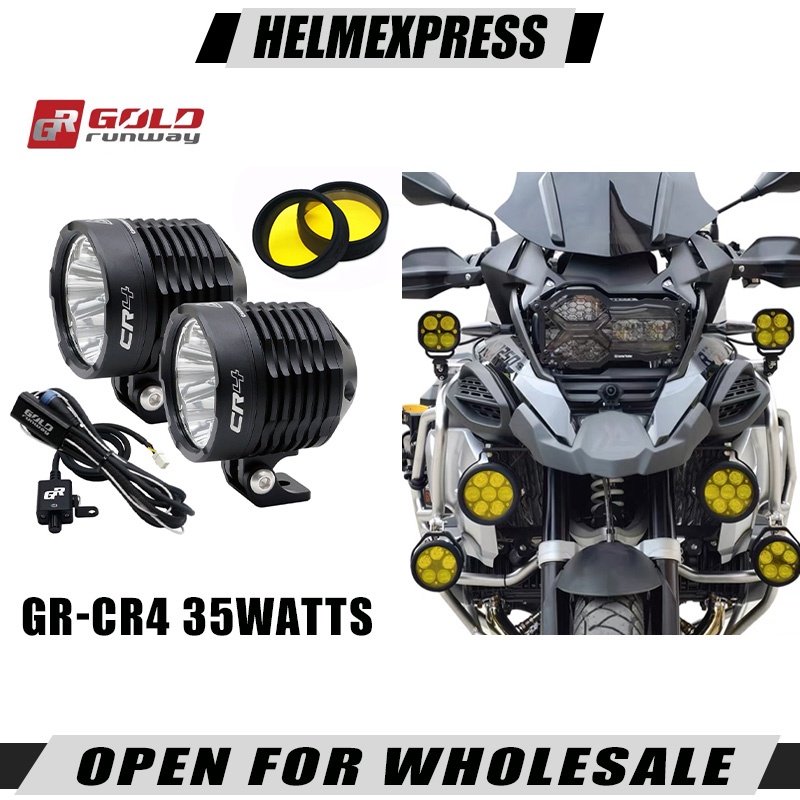 GOLD RUNWAY GR-CR4 35W LED Auxiliary Motorcycle Fog Lights Trail Riding ...