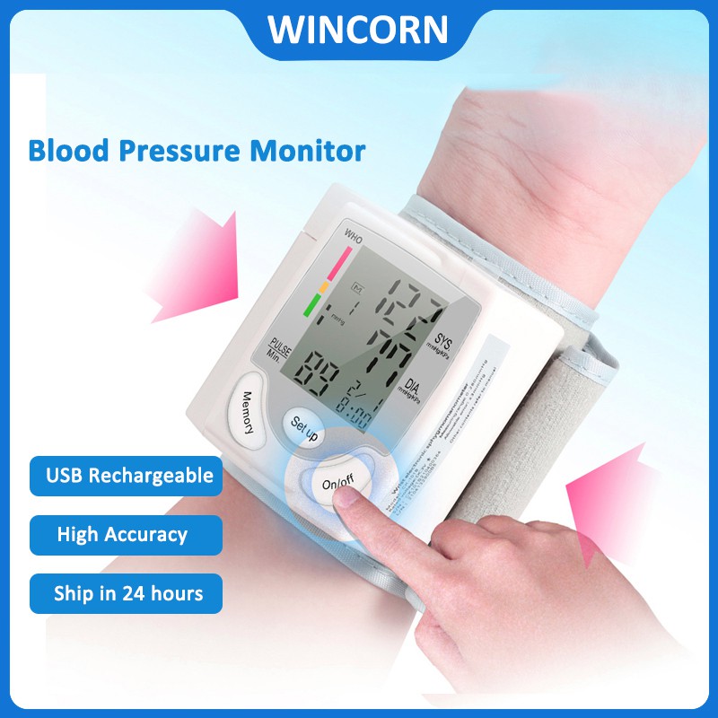 WINCORN Blood Pressure Monitor Heart Rate Pulse Monitor Wrist ...