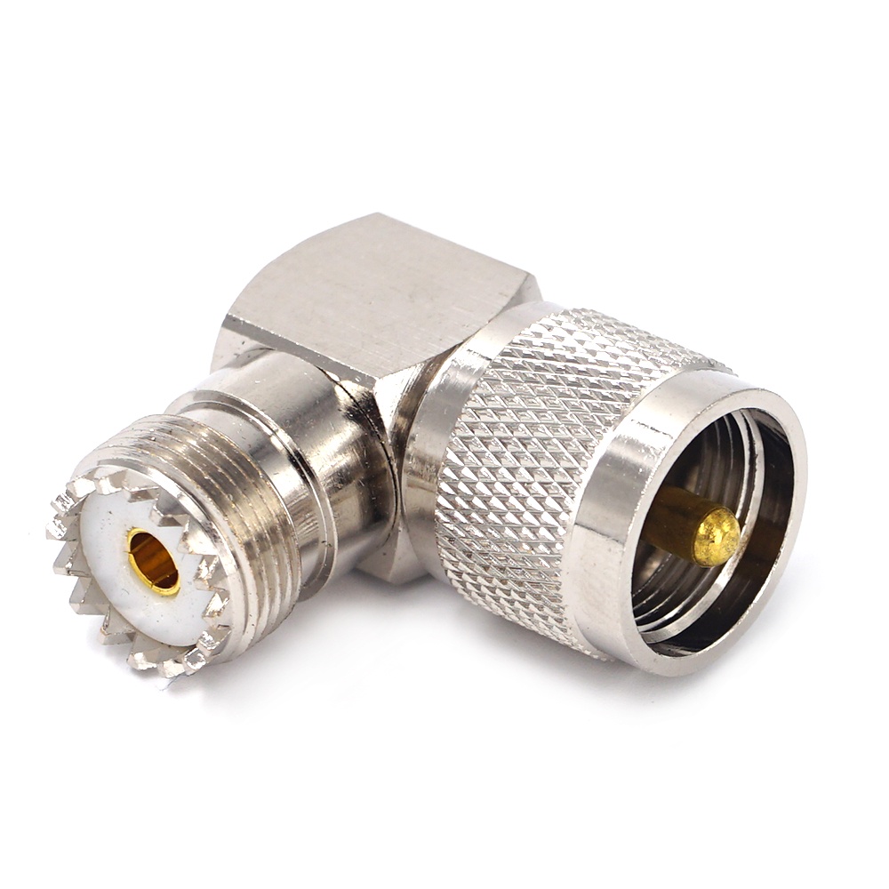 UHF SO239 Female To UHF PL259 Male Right Angle 90 Degree RF Connector ...