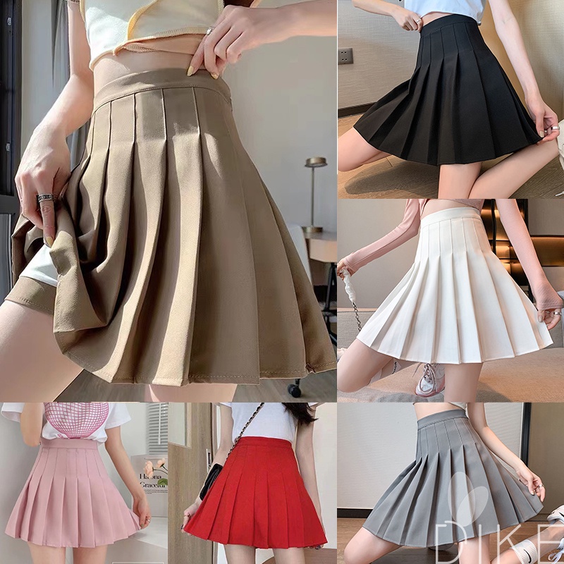 Korean Fashion Womens High Waist Skirt Slim Pleated Skater Tennis 5628