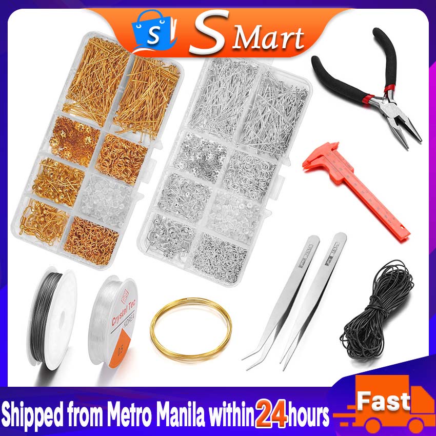 【Soyamart】Jewelry Making Kits Ear Hook Jump Rings Earring Clasp Pins ...