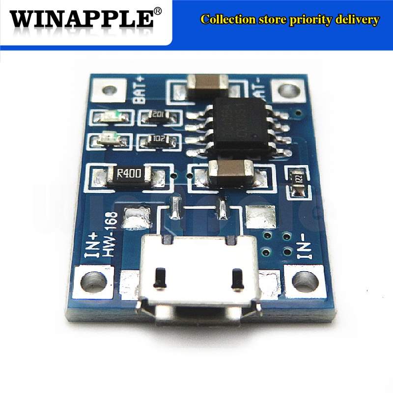 5pcs/lot Micro USB 5V 1A 18650 TP4056 Lithium Battery Charger Module ...