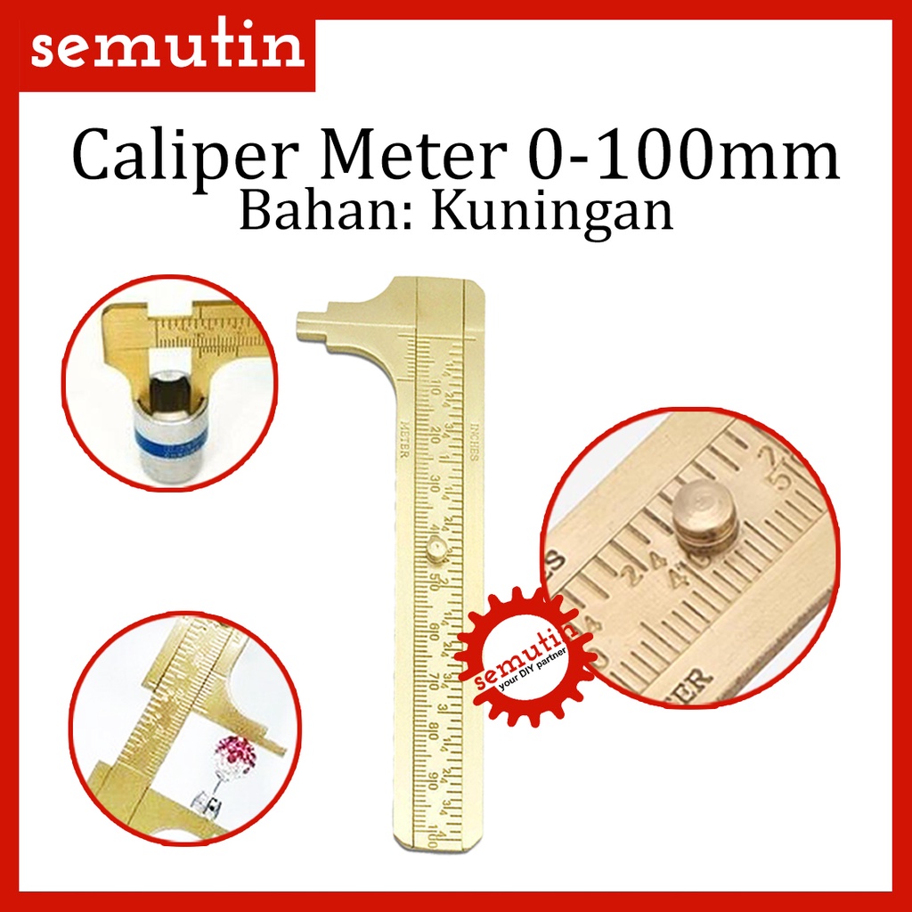Caliper Meter Brass Material 0-100mm / Sigmat Vernier Caliper / Mini ...