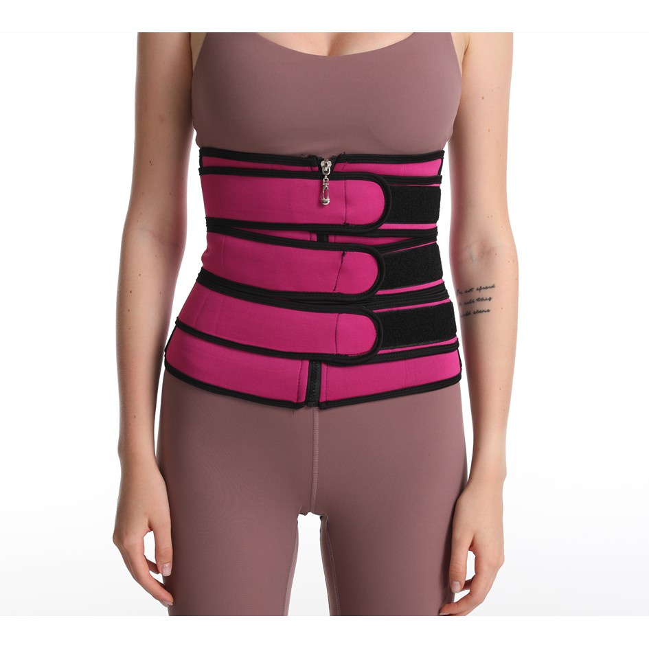 New Fitness Belly Belt Sports Sweating Zipper Waist Belt Velcro Palace ...