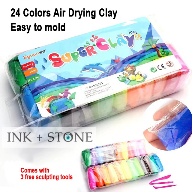 24 Colors Polymer Clay Air Drying Soft Modeling Clay DIY Arts and Craft | Shopee Philippines