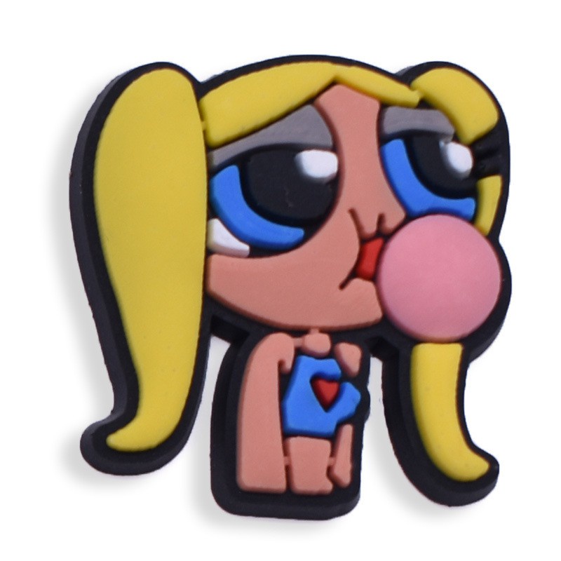 Croc Jibbit Cartoon Croc Buckle Cute Powerpuff Girls Pac-Man Pattern ...