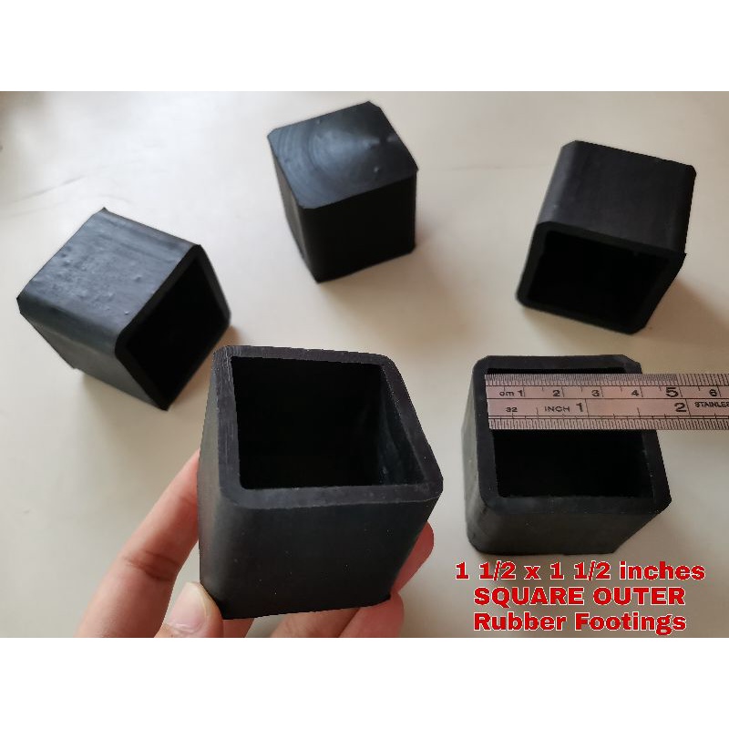 1 1/2 x 1 1/2 inches (38mm x 38mm) SQUARE OUTER HEAVY DUTY Rubber ...