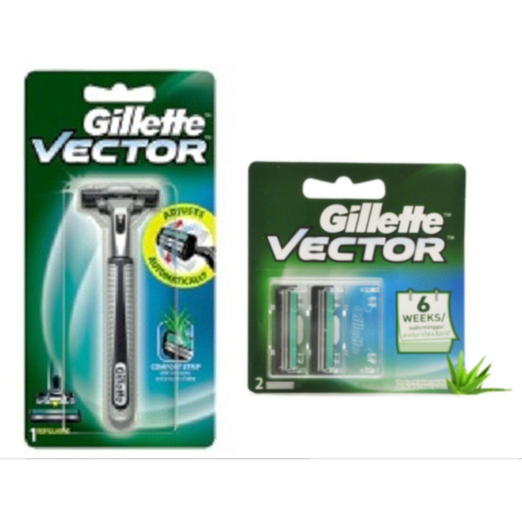 Gillette Vector 2-Blade Razor/ Gillette Vector Dual-Blade Set | Shopee ...