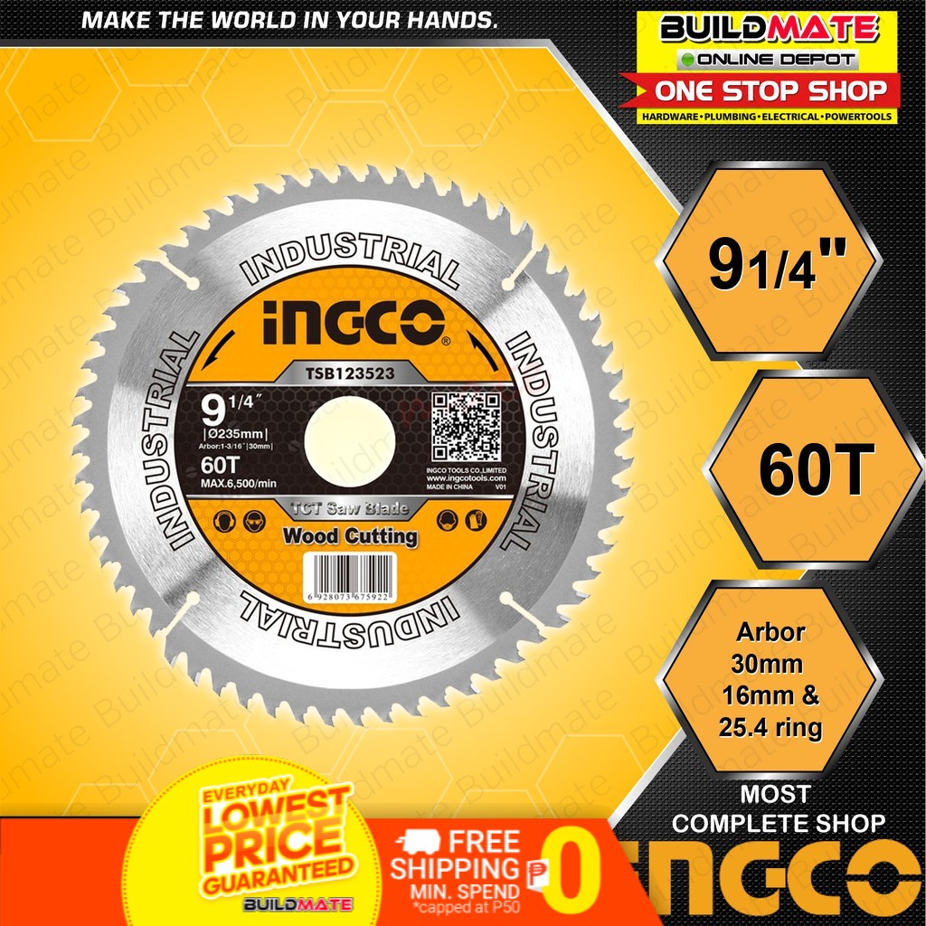 BUILDMATE Ingco TCT Saw Blade 9 1/4" 60T for Wood Cutting Circular Saw ...