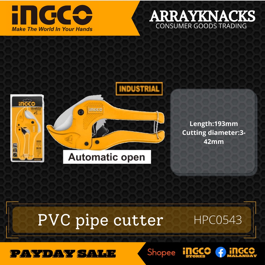 INGCO PVC pipe cutter (HPC0543) HANDTOOLS | Shopee Philippines