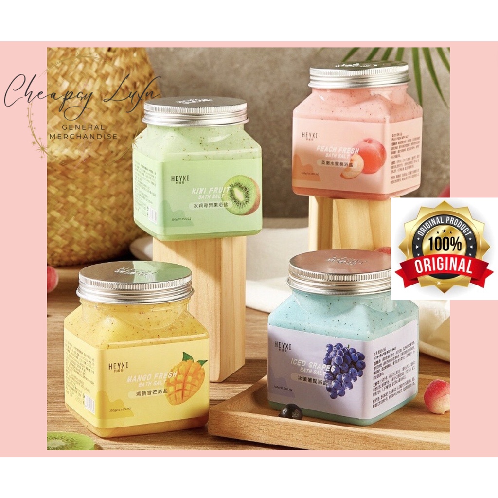 HEYXI Exfoliating Whitening Body Scrub Fruity Bath Salt Back Foot Hand ...