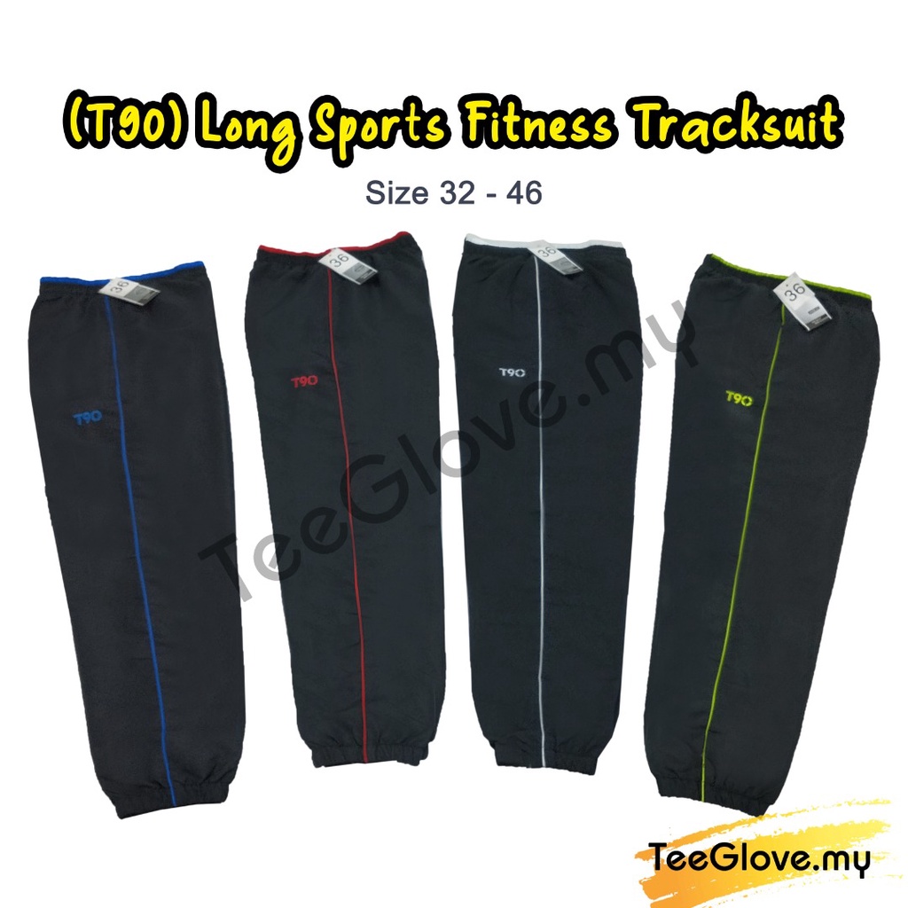 ( T90 ) 32 - 46 Long Sports Fitness Tracksuit ( kaki cekak ) / T90 ...