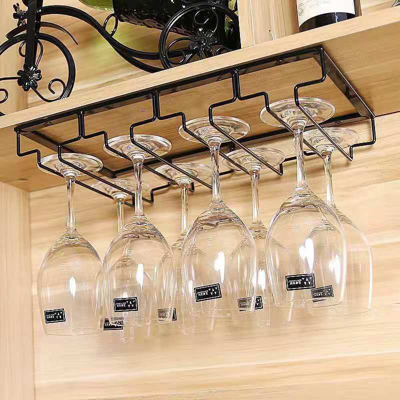 Iron Wall Mount Wine Glass Hanging Holder Goblet Stemware Storage ...