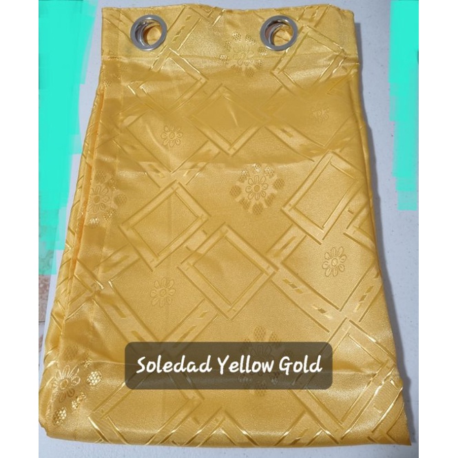 Per Piece Soledad Yellow Gold Jacquard Sati n Grommet Top Curtain ...