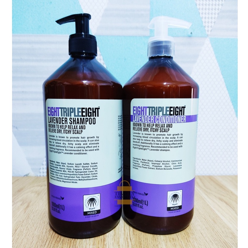 Eight Triple Eight Lavender Shampoo/Conditioner 1L | Shopee Philippines