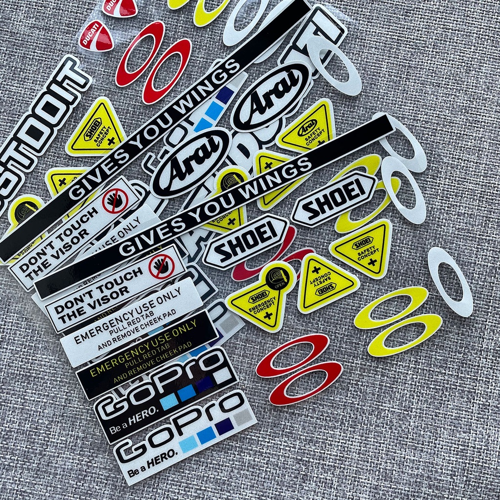 SHOEI Arai Ducati Reflectorized Helmet Visor Sticker Reflective ...