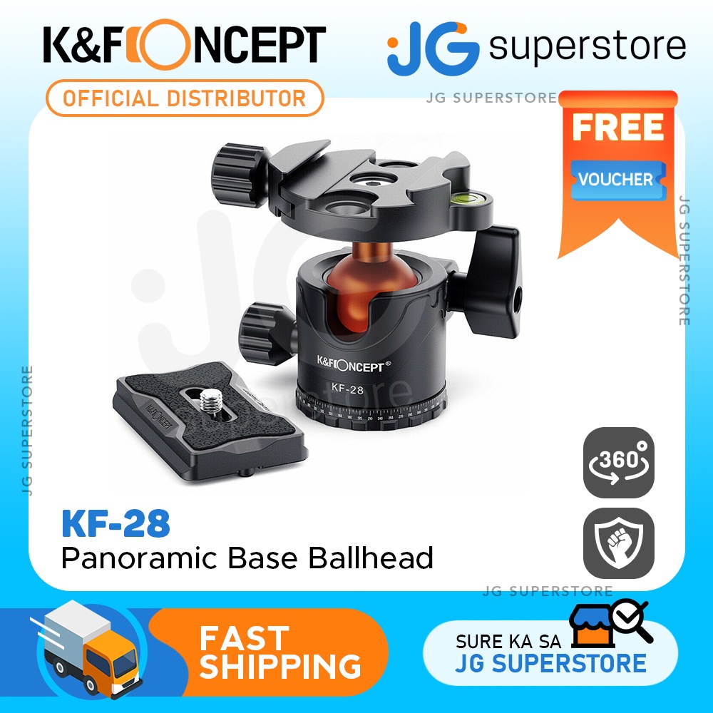 K&F Concept KF-28 Heavy Duty 360 Degree Panoramic Base Ballhead with 2 Twist Locks | JG ...