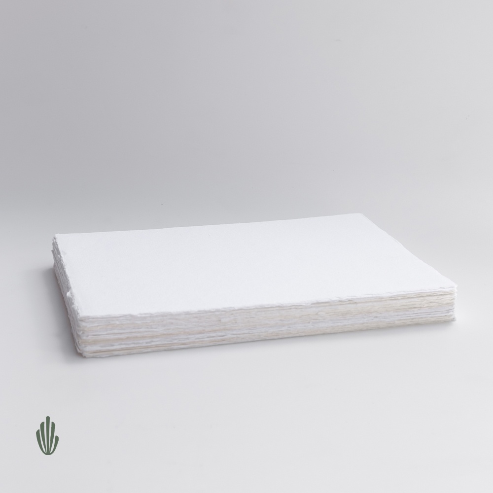 A4, White, Medium Rough in 300 GSM, Handmade Cotton Rag Deckle Edge ...