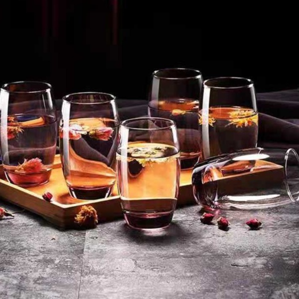 Km DELISOGA 6pcs Glass Cup Tea Cup Disa Cup Juice Cup Flower Tea Cup ...