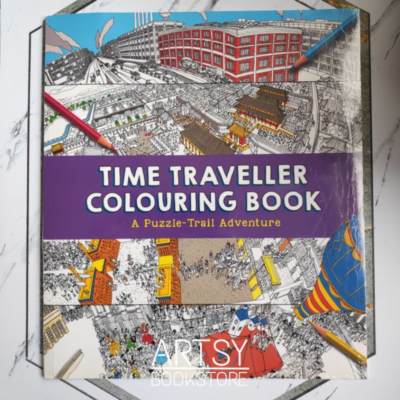 Time Traveler Coloring Book - Adult Coloring Book IMPORT | Shopee ...