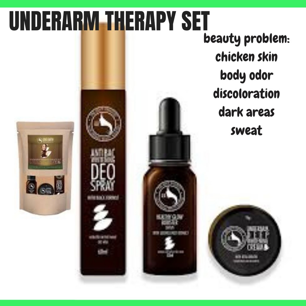 One Earth Organics Underarm Therapy Set (deo-spray, serum & whitening ...
