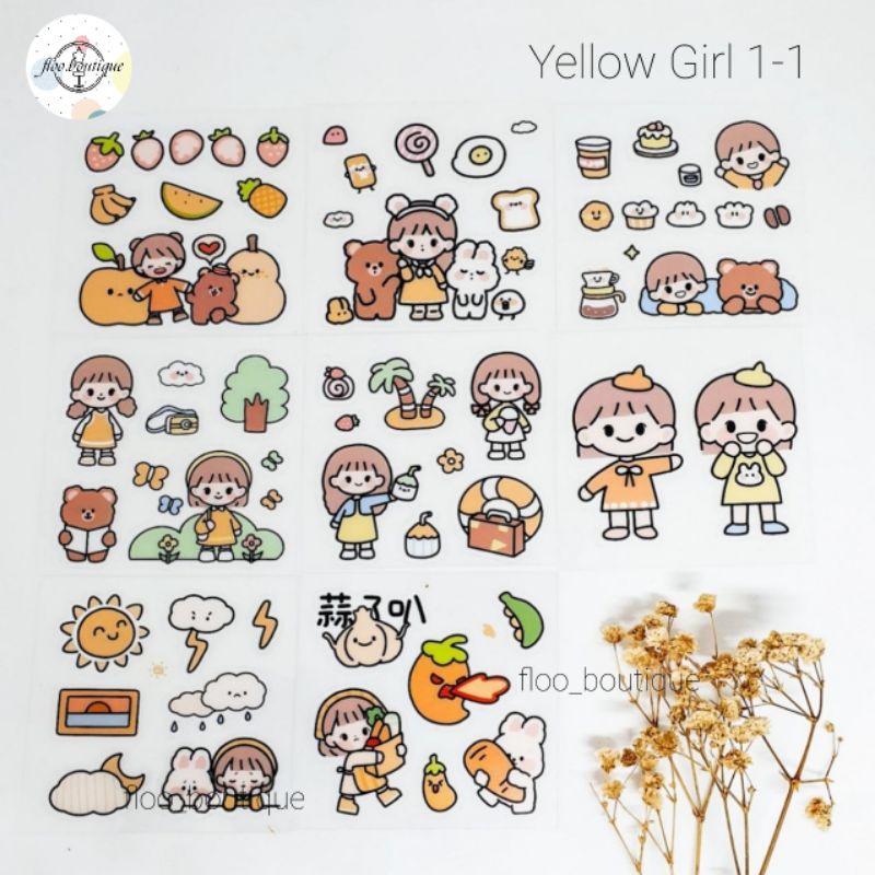 FLOO BOUTIQUE STICKER - CUTE DECORATION STICKER CUTE TRANSPARENT KOREAN ...