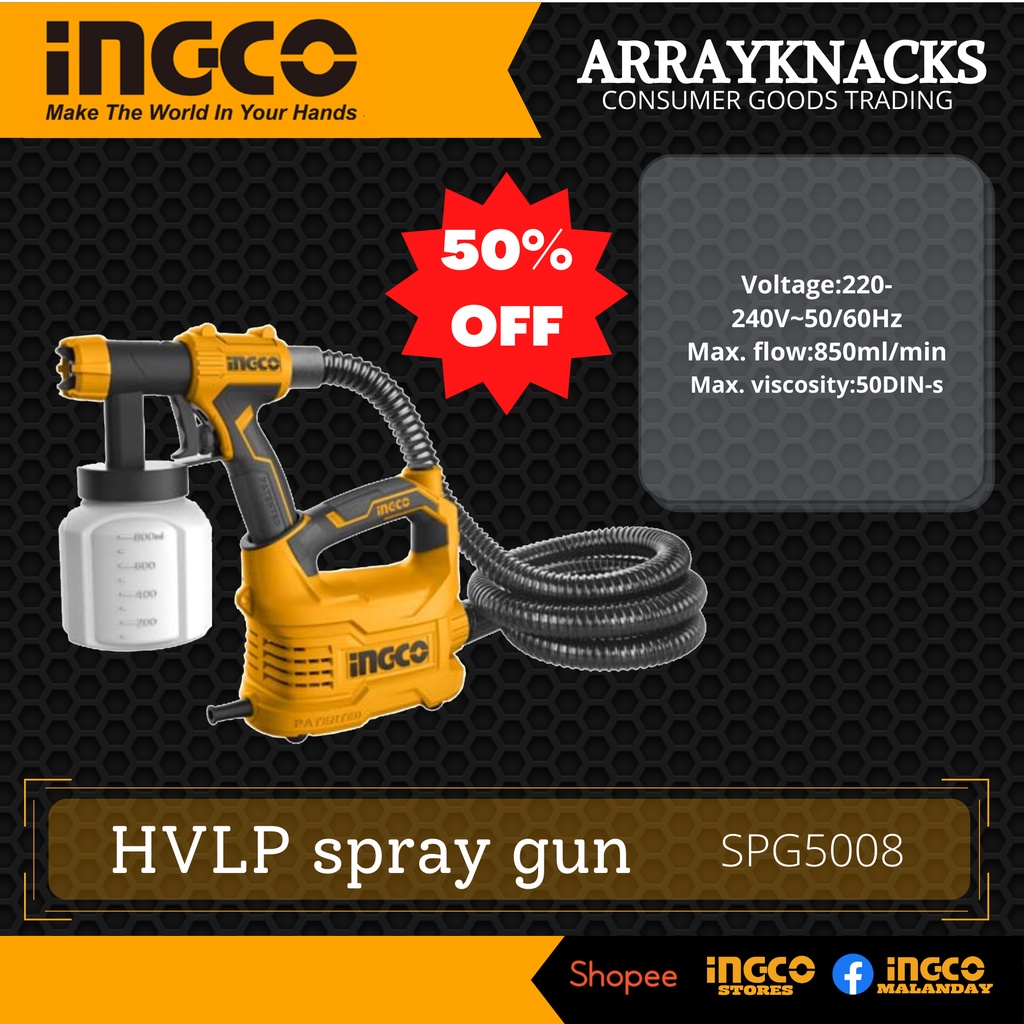 INGCO HVLP spray gun (SPG5008) POWERTOOLS | Shopee Philippines
