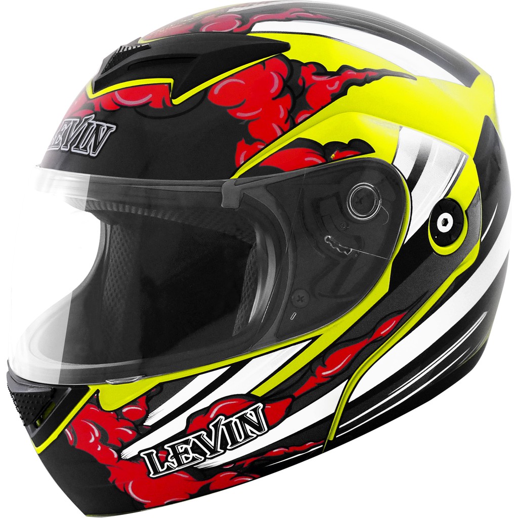 LEVIN Modular J1400 Fog Helmet (Neon Yellow/Red/Dark Grey) | Shopee ...