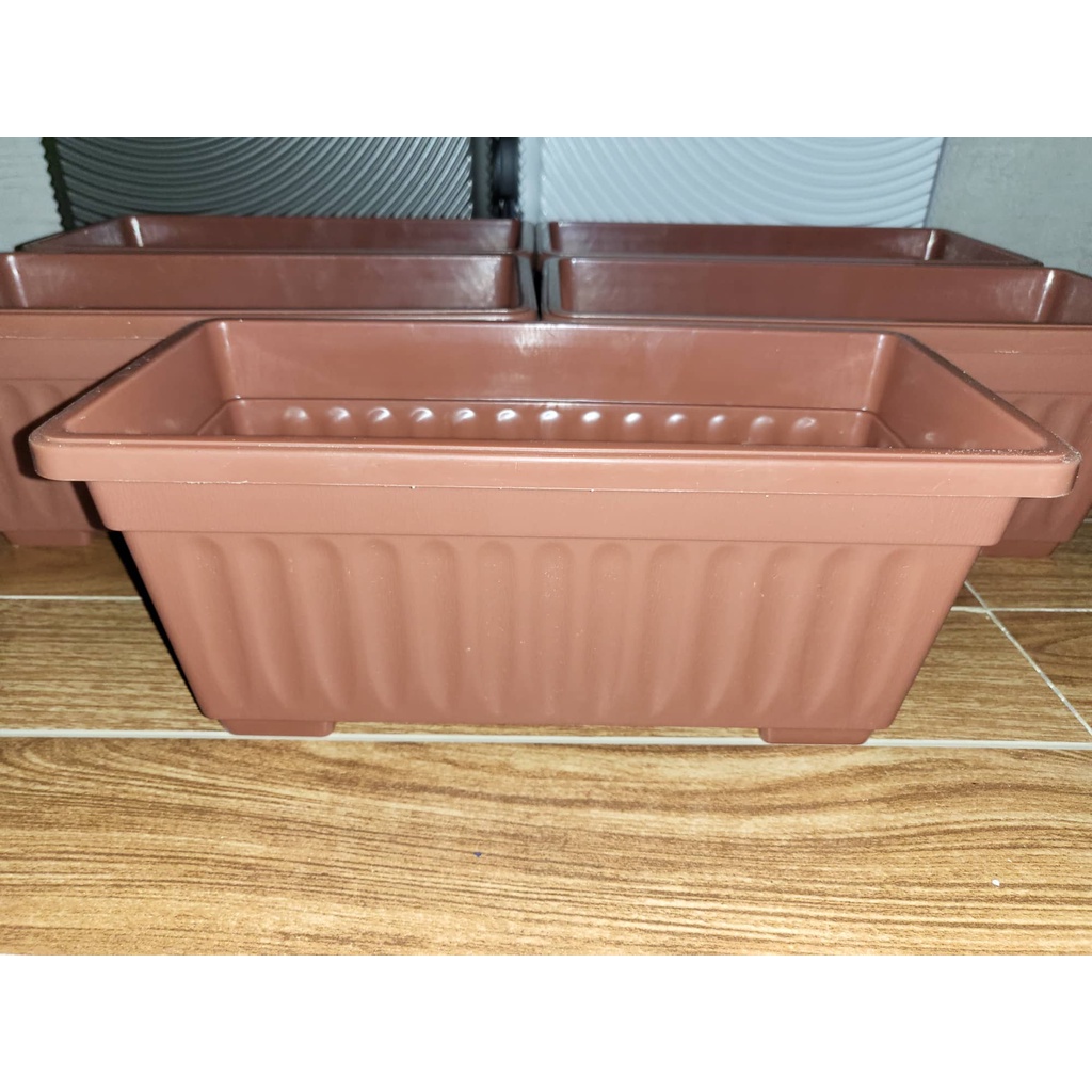 5pcs. BIG brown rectangle pots for plants 32x15x13 cm / paso / garden ...