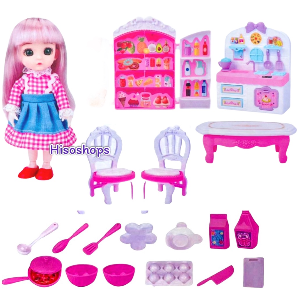 HAPPY KITCHEN LIFE JIMEI BABY Doll set Barbie House With Guest Room ...
